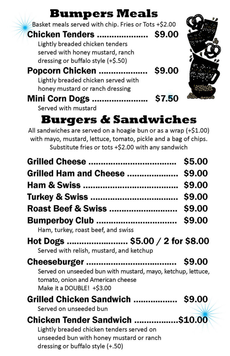 Bumpers Billiards - Bar & Grill Menu